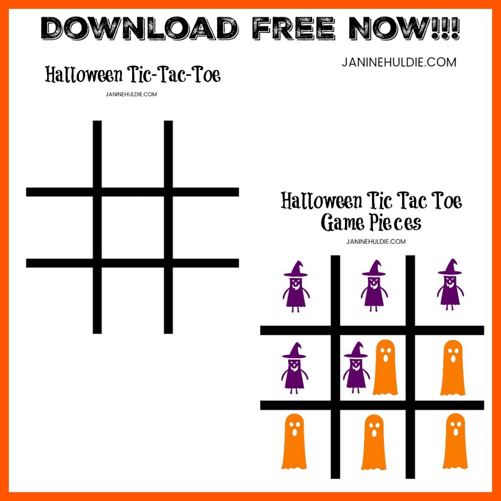 Tic Tac Toe Halloween Game FREE - Just a Mom's World