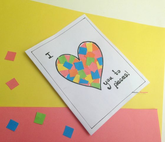 Easy Heart Pieces Kids Craft Card - Just a Mom's World