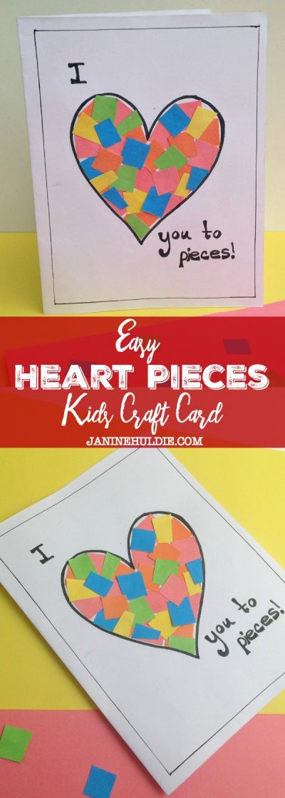 Easy Heart Pieces Kids Craft Card - Just a Mom's World