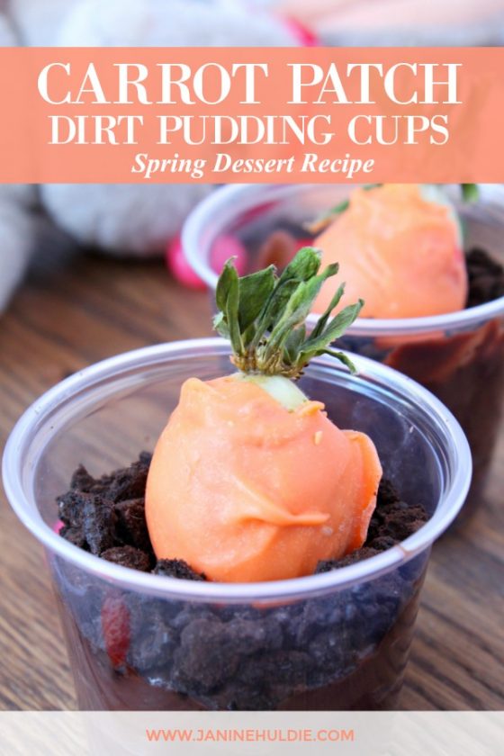 Carrot Patch Dirt Pudding Cups Dessert Recipe for Spring