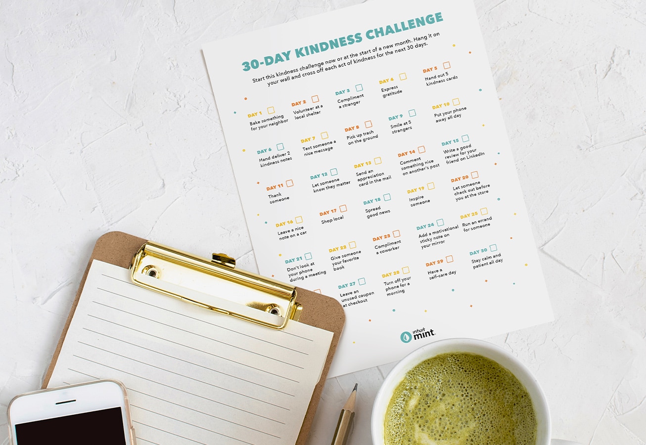 Take the 30 Day Kindness Challenge with Printable Bundle Included